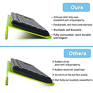 Richboom Epoptic Green Acrylic Tilted Computer Keyboard Holder for Easy Ergonomic Typing, Keyboard Stand for Office, Home, School, Fluorescent Green