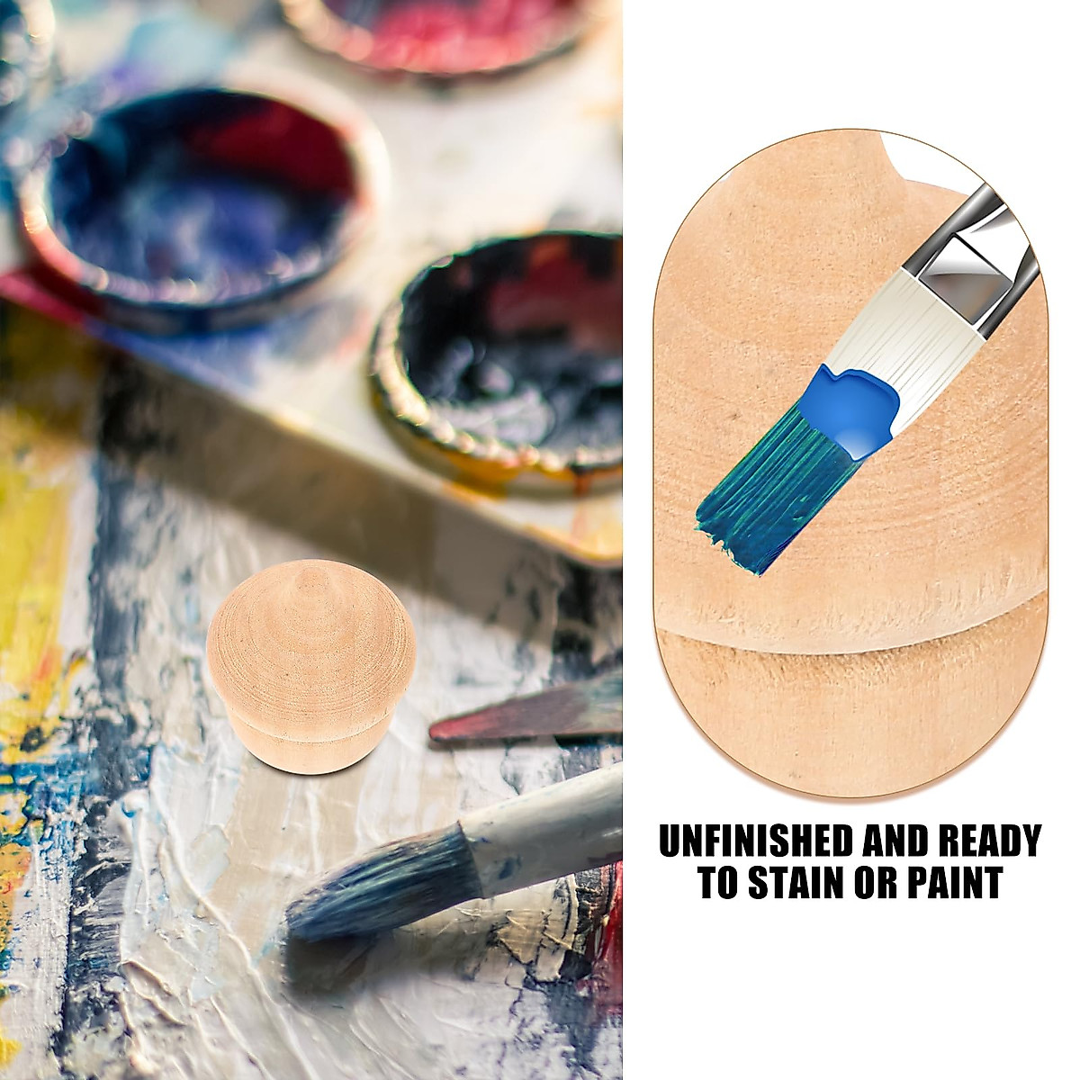 Healifty Unfinished Wood Acorn DIY Natural Wooden Acorn for Arts and Crafts for Children Kid Graffiti Rustic Wedding Party Decorations 30pcs