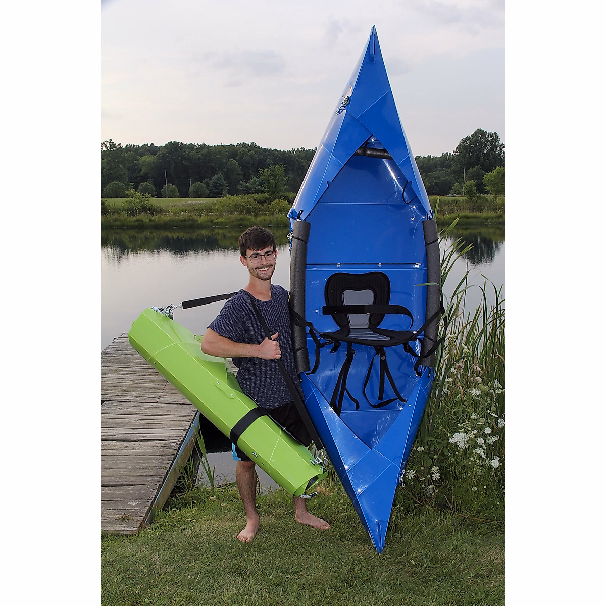 Foldable Kayak | Lightweigh, Stable, and Durable Folding Kayaks for Adults and Youth | Dark Green