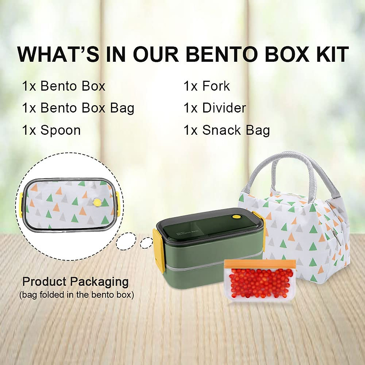 NatraProw Bento Box Adult Lunch Box, Leakproof 2 Layer Adult Bento Box with Detachable Divider, Lunch Bag, BPA Free Bento Lunch Box for Adults with Utensils, Microwave Safe Meal Prep Container