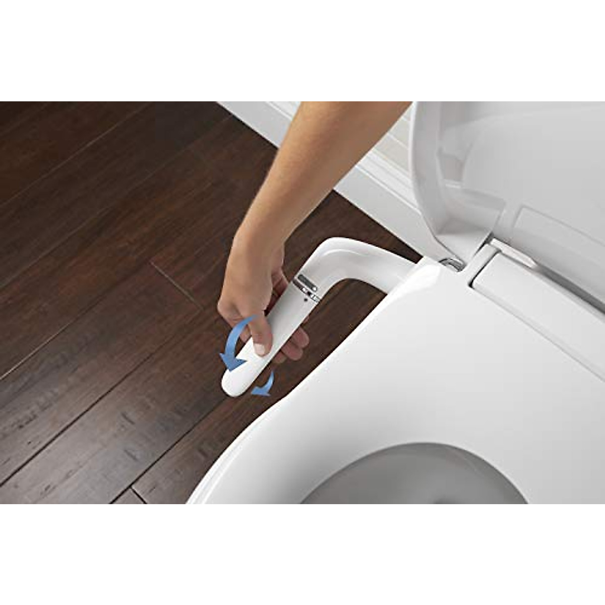 KOHLER K-5724-0 Puretide Bidet Toliet Seat, Elongated Manual Non Electric Bidet with Adjusting Spray Pressure and Position, White Quiet-Close Lid