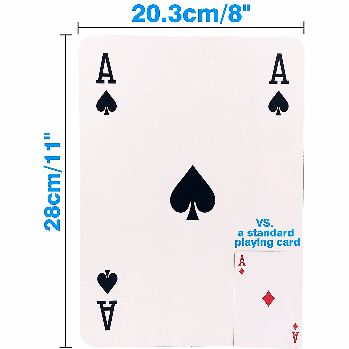 Yuanhe Jumbo Giant Playing Card Deck - 8X11 Inch Large Oversized Cards - Super Big Game Theme Full Deck - For Kids, Adults, Casino Party Decorations