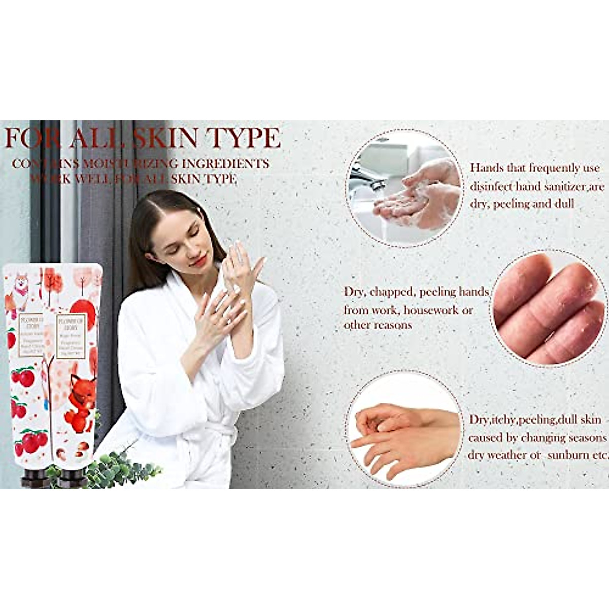 Hand Cream for Dry Cracked Hands, Nurse Doctor Working Hands, Natural Fragrance Mini Hand Lotion Set Travel Size Moisturizing Hand Care Cream Bulk Christmas Baby Shower Gifts for Women Kids（20Pack）