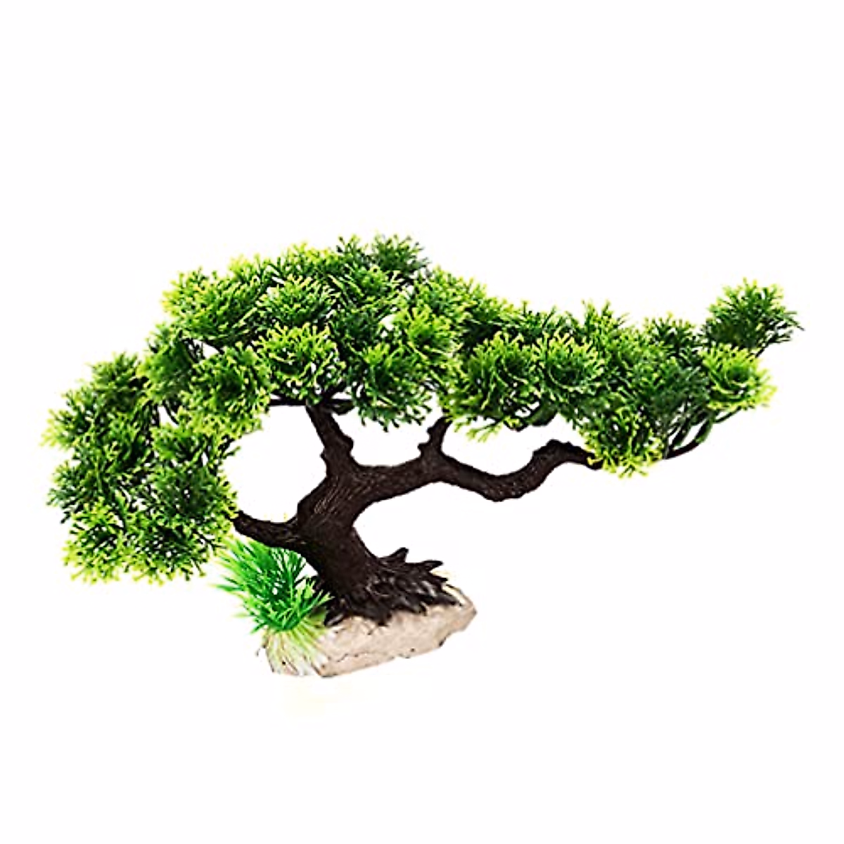 STOBOK Artificial Pine Tree Pets Plastic Plants Aquarium Bonsai Tree Rock Bonsai Ornament for Aquarium Fish Tank