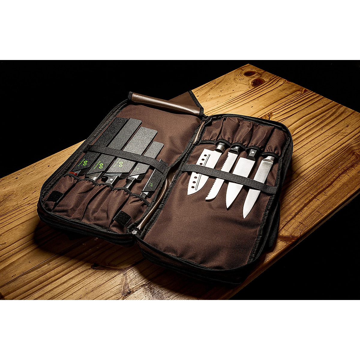 EVERPRIDE Knife Bag PLUS Knife Edge Guard Set (10-Piece Set) Heavy Duty Chef Bag Holds 20 Knives and Kitchen Utensils - Felt-Lined and BPA Free Knife Sheath Set – Knives Not Included