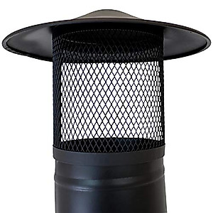 Sunnydaze 66-Inch Black Heavy-Duty Steel Wood-Burning Chiminea with Rain Cap - High-Temperature Paint Finish