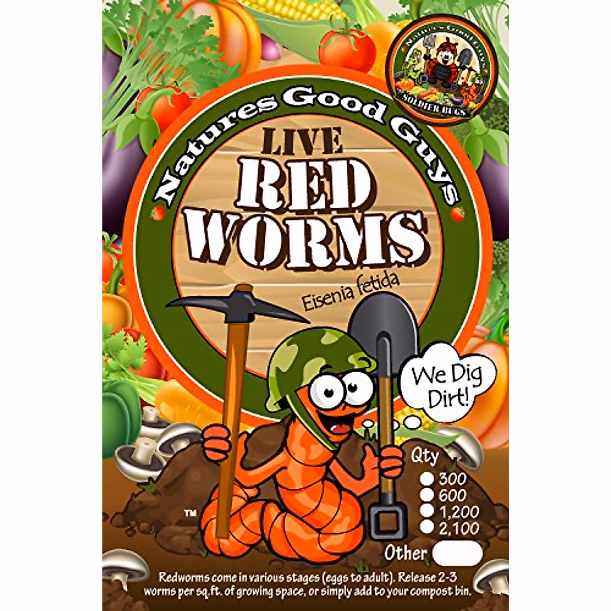 NaturesGoodGuys Live Redworms Composting Red Worms - 600 Red Wigglers