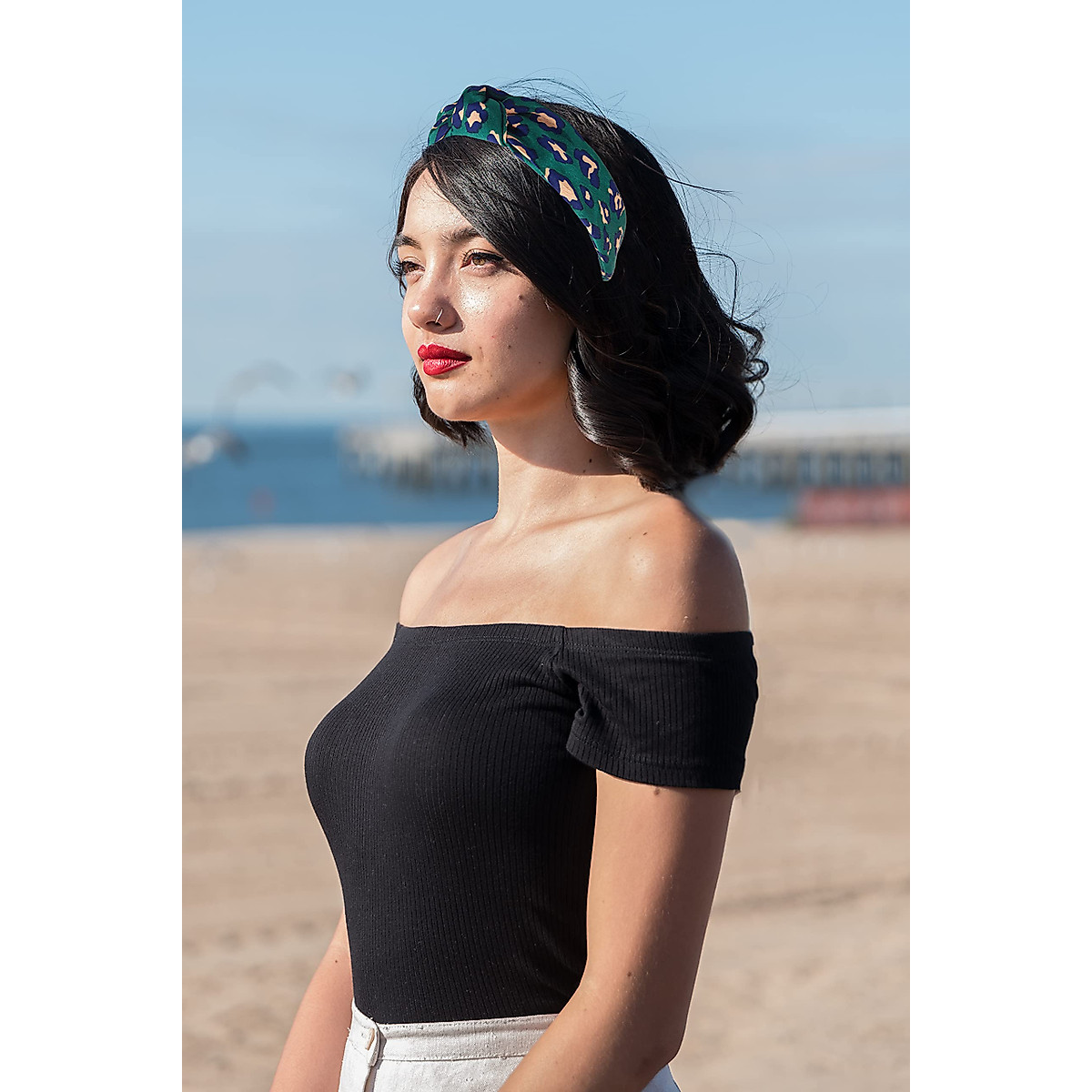 YETASI Leopard Satin Headbands for Women Get Compliments. Head bands for Women's Hair are Chic. Green Knotted Headband for Women is a Classy Cheetah Headband