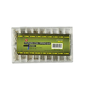 SE 360-Piece Professional Stainless Steel Spring Bar Set for Watches - Assorted Sizes with Storage Box - JT6322WP