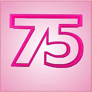 Pink Number 75 Cookie Cutter