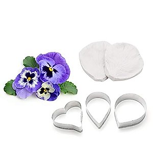 AK ART KITCHENWARE Sugarpaste Flower Craft Tools Silicone Veiner Molds and Fondant Cutters Set Cake Decorations Bakery Tools (Pansy)