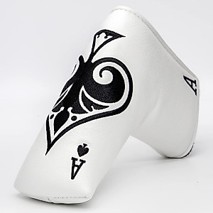Montela Golf Putter Cover Poker Ace Mallet Putter Headcover Blade Putter Covers Golf Club Covers Leather Golf Putter Head Covers with Magnetic for Scotty Cameron Odyssey Ping Custom&Non-Custom
