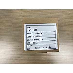 Eyoyo Barcode Scanner, QR 2D Hands-Free Omnidirectional Automatic Sensing Scanning USB Desktop Barcode Scanner, Wired Bar Code Reader Screen Scanning for POS PC Supermarket Library Retail Bookstore