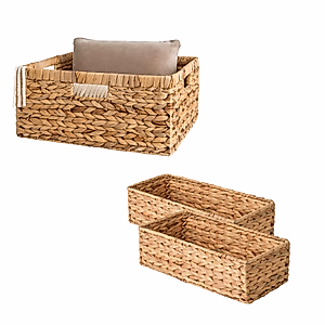 StorageWorks Water Hyacinth Wicker Baskets