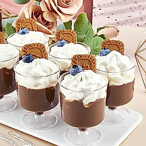 TOFLEN 5 Oz Mini Dessert Cups with Spoons 80 Pcs I Serves 40 I Small Plastic Dessert Goblets Wine Glasses Party Serving Cups for Appetizers, Mousse, Dessert Shot Glasses