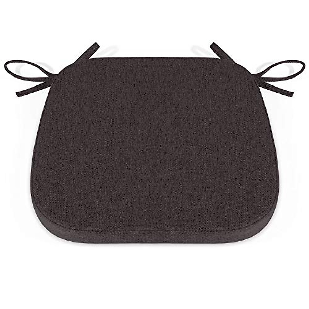 Shinnwa Chair Cushions for Dining Chairs Pad Indoor Non Slip Kitchen Room Metal Wooden Seat Cushion Pads with Ties [15 x 15.5 inches] Dark Brown