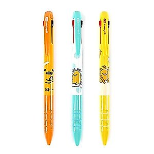 Sanrio Gudetama Lazy Egg 3 Color Clip Ballpoint Mascot Pen Set of 3