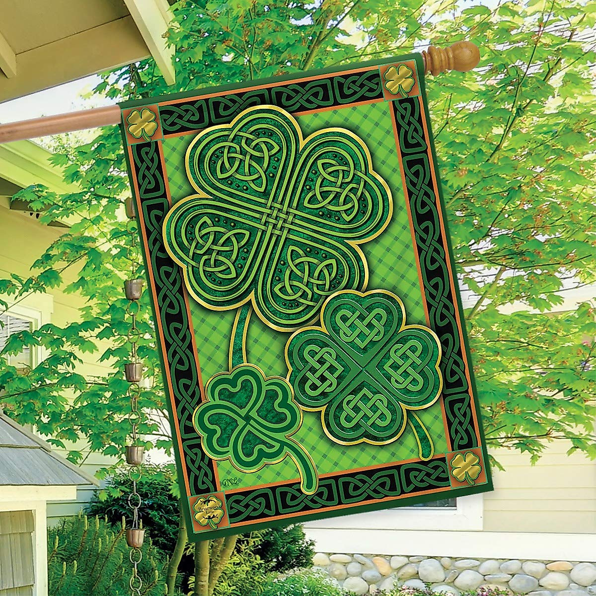 Briarwood Lane Celtic Shamrocks St. Patrick's Day House Flag Irish 28" x 40"