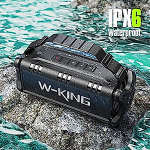 W-KING Bluetooth Speaker, 50W IPX6 Waterproof Loud Speakers Bluetooth Wireless, Large Outdoor Portable Bluetooth Speakers with Subwoofer for Deep Bass/Bluetooth 5.0/Power Bank/40H Play/TF/AUX/NFC/EQ