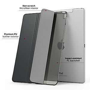 MoKo Case Fit New iPad Air (3rd Generation) 10.5" 2019/iPad Pro 10.5 2017 - Slim Lightweight Smart Shell Stand Cover with Translucent Frosted Back Protector - Space Gray (Auto Wake/Sleep)
