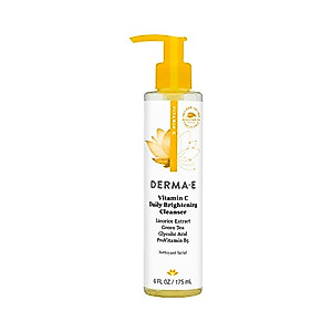 DERMA-E Vitamin C Cleanser - Daily Brightening Cleanser – Hydrating Face Wash to Even Out Skin Tone – Moisturizing Face Cleanser for a Radiant Glow, 6 fl oz