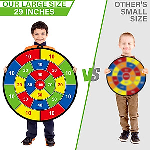 Toy Sports Double Sided Dart Board for Kids, Kids Dart Board with 12 Sticky Balls, Indoor Outdoor Party Play Game Toys, Gifts for 5 6 7 8 9 10 11 12 Year Old Boys Girls