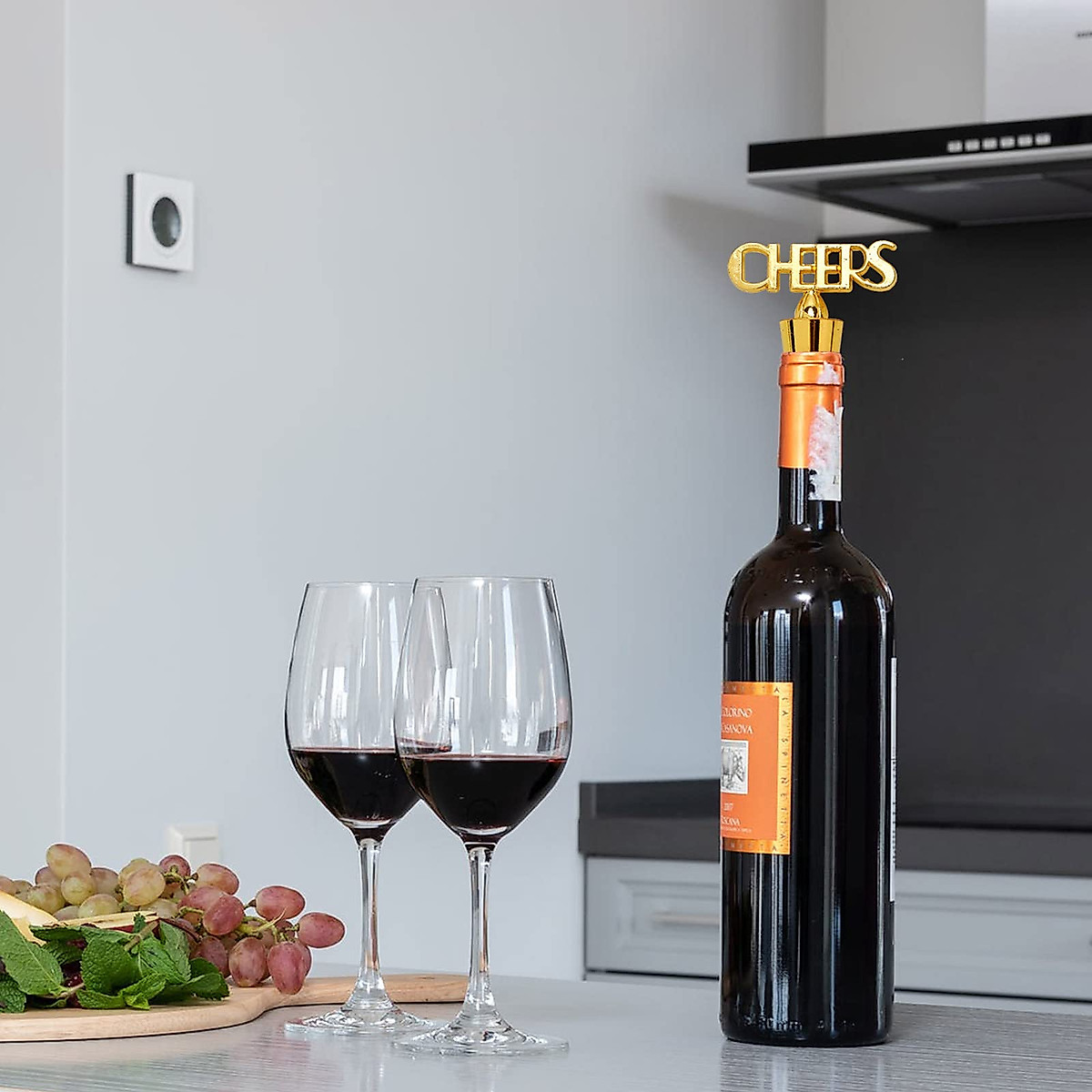 Cheers Wine Stopper for party supplies Gold Wine Stopper Decorative Cheers Wine Stopper Unique Wine Stoppers Champaign Stoppers Wine Sealer Caps Champagne Preserver Wine Bottle Seal Plug