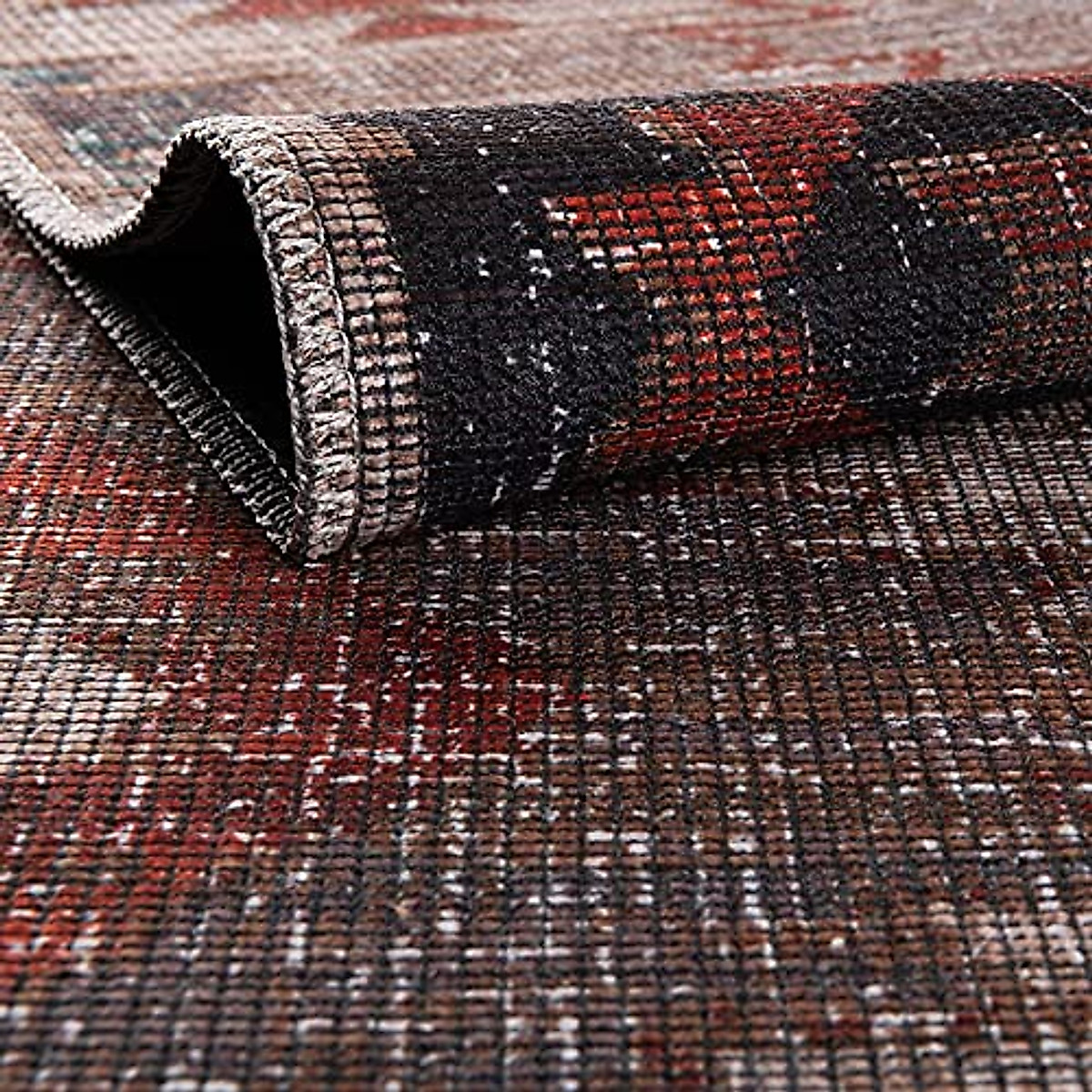 Rugs.com Sisu Collection Washable Rug – 2' x 3' Rust Red Flatweave Rug Perfect for Entryways, Kitchens, Breakfast Nooks, Accent Pieces