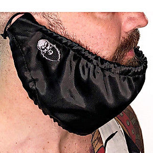 Beard Gains Beard Bandana - Mens Bedtime Bib Made In USA - Adjustable Facial Hair Apron Guard Bonnet Rag (Short String Over Ear)