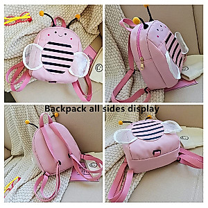 Cute Bee Preschool Backpack kindergarten Baby Bookbag Kids School DailyBag With Anti-lost Leash