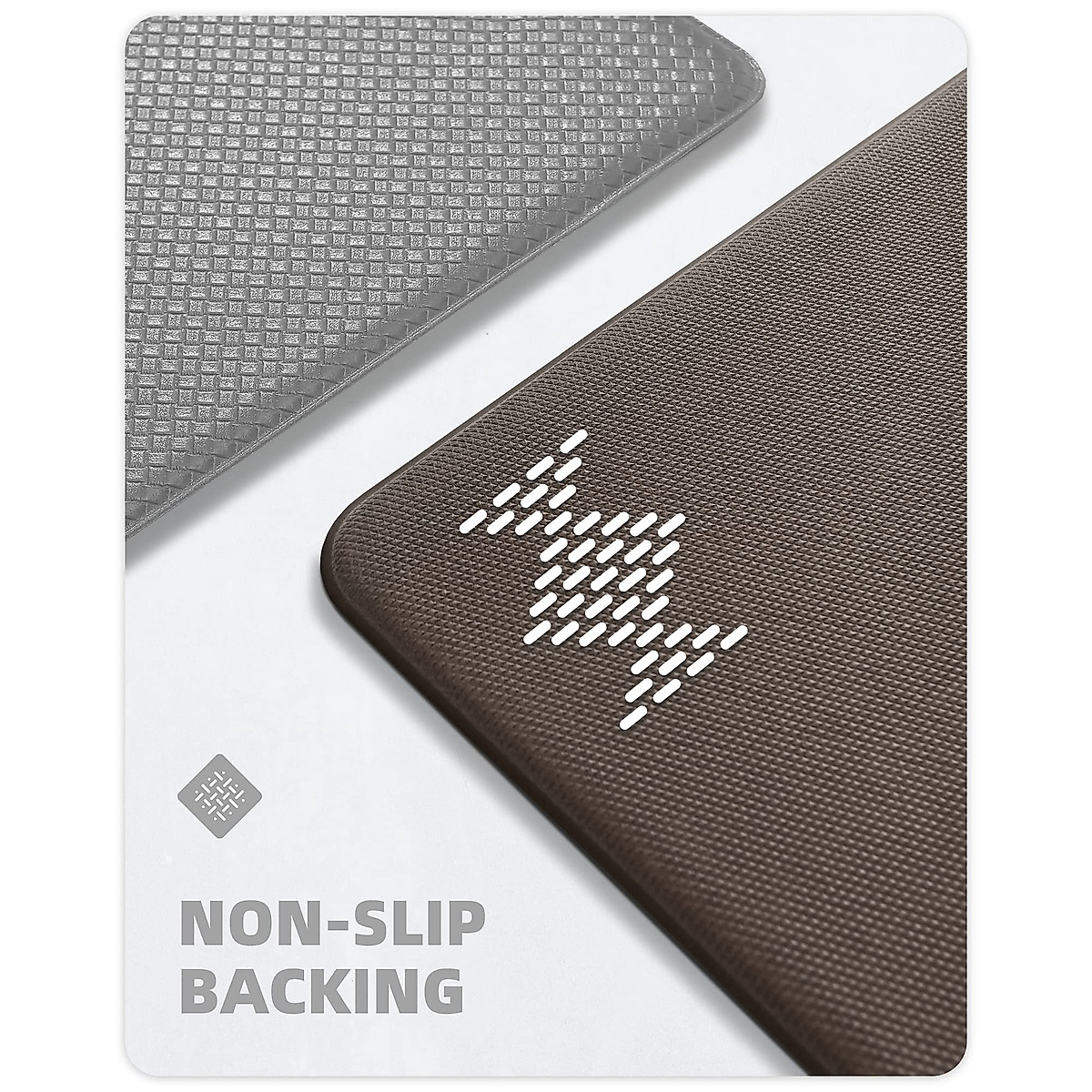 Color G Kitchen Runner Rug Floor Mat, Cushioned Anti-Fatigue, Non Skid Waterproof Comfort Standing Rugs, Memory Foam, 17"x79", Grey