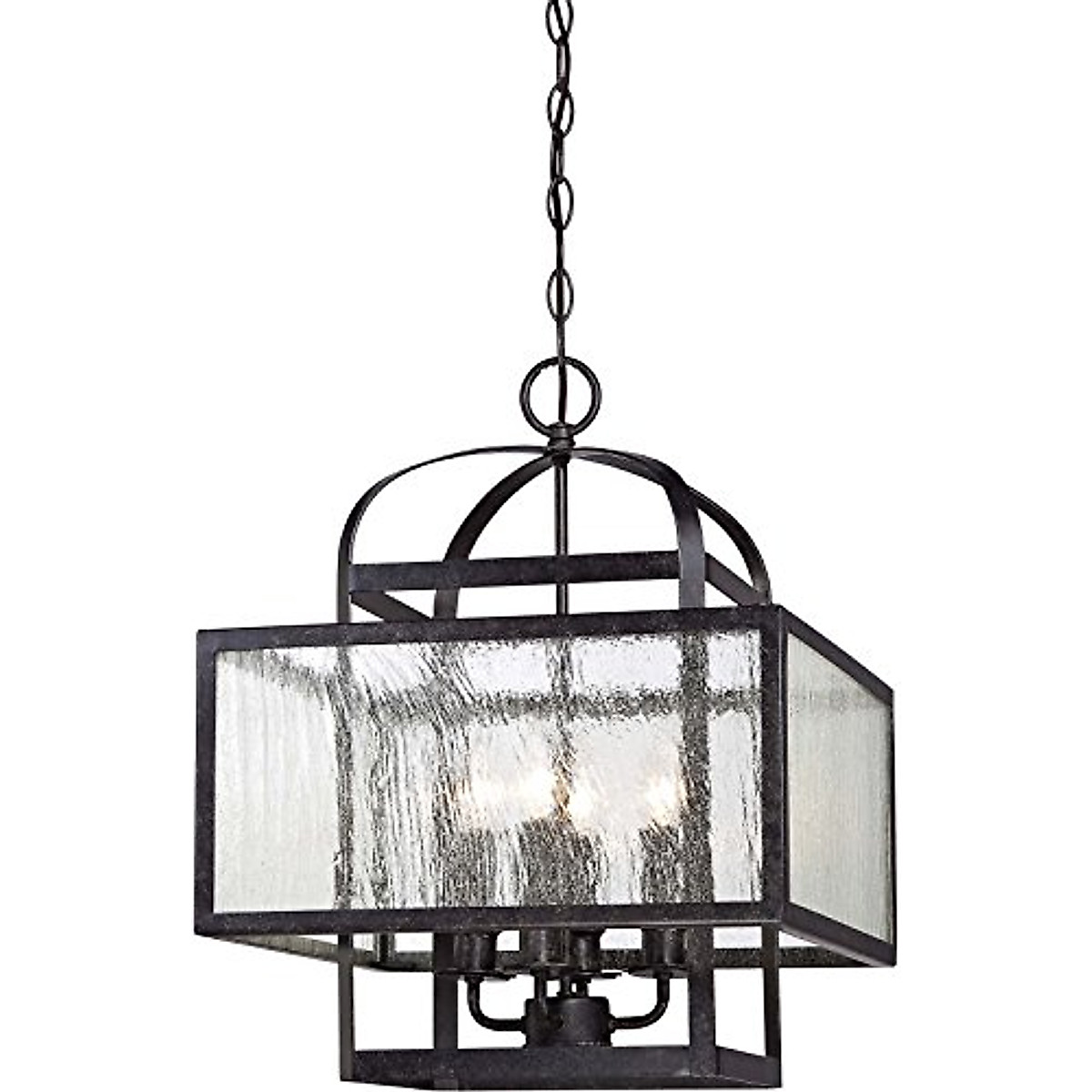 Minka Lavery Pendant Ceiling Lighting 4875-283, Camden Square Square, 4 Light, 72 Watts, Aged Charcoal