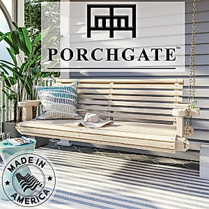 Porchgate Amish Heavy Duty 800 Lb Roll Comfort Treated Porch Swing W/Chains (5 Foot, Unfinished)