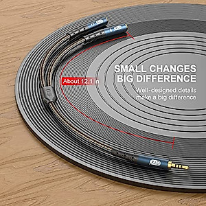 EMK Headphone Splitter 3.5mm TRRS Stereo Audio Y Splitter Extension Cable Nylon-Braided 4-Pole Male to 2Female Dual Headphone Jack Adapter for Phone, PS4, Switch, Tablet, Laptop (12inch/30cm)