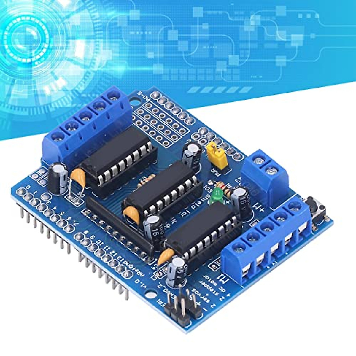 Stepper Motor Module, Simple Operation, Good Compatibility, L293D chip, Function Updates, Motor Driver Board for Electronic Experiments for DIY Robots