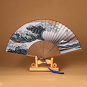 Hand Fan Pocket Fan Tassel Folding Fan Retro Bamboo Handle Fan Summer Party Dancing Wedding Vintage Style