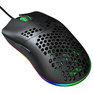 Esenlong Wired Gaming Mouse Macro Programming Mouse 6400DPI Ergonomic USB Computer Mice RGB Laptop PC Gaming Mouse for PC Laptop Desktop (6- Key) for E- Sport Game, Daily Office Work, Home use.