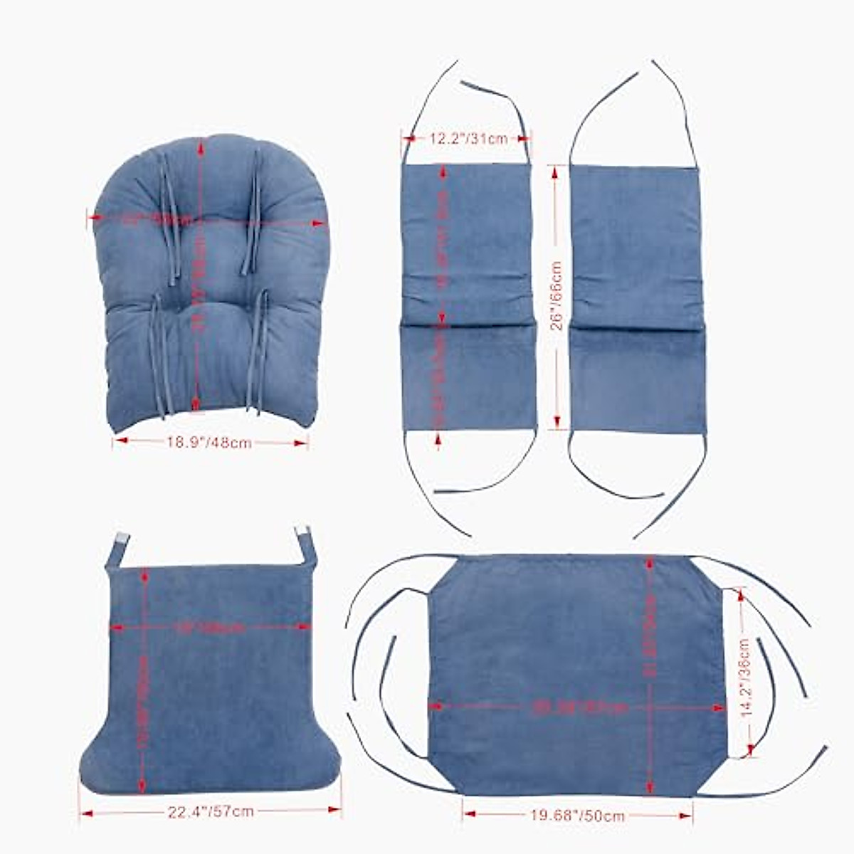Rejoice Home Atoll Glider Rocking Chair Replacement Cushion Set - Blue One Size