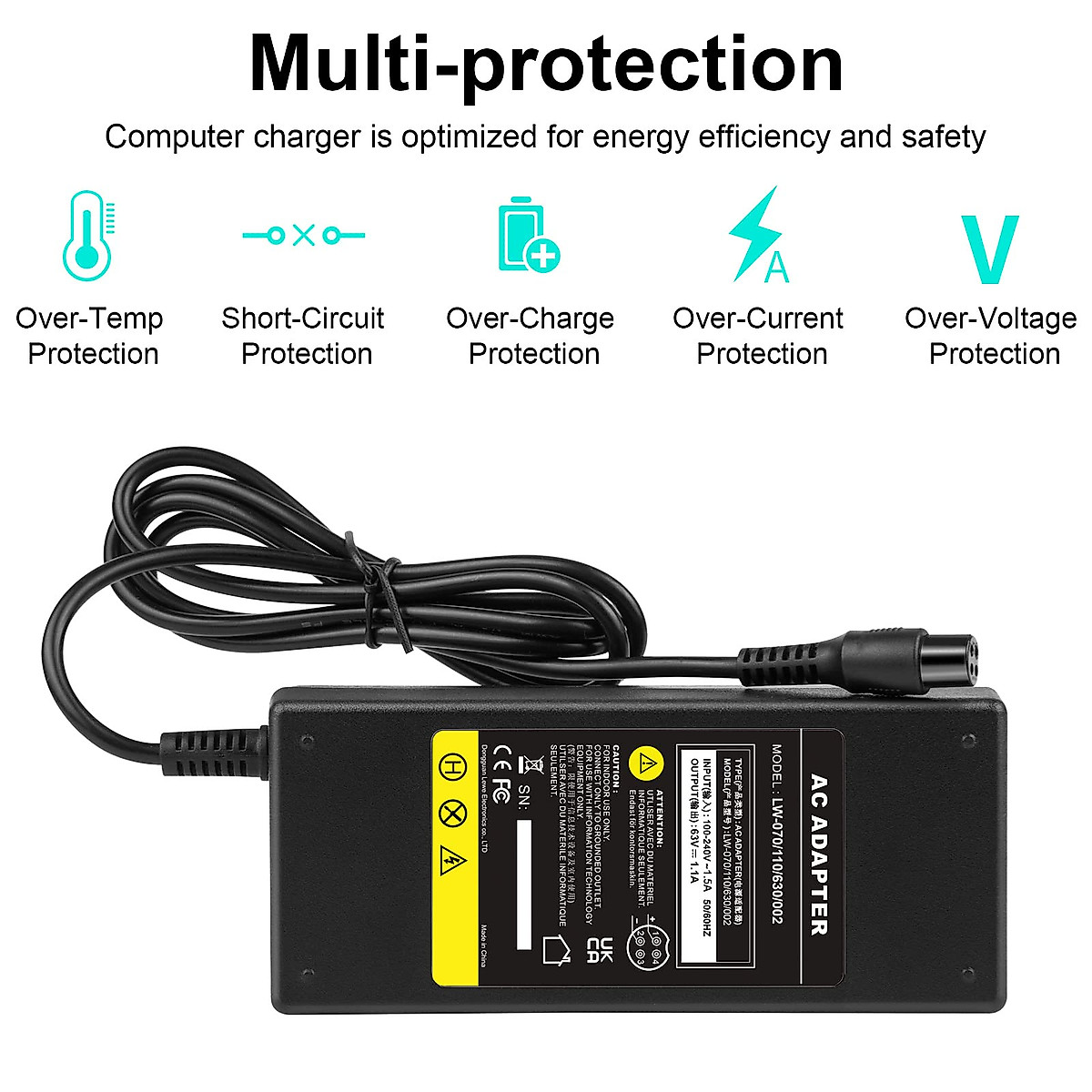 Fancy Buying 4 Prong Scooter Charger 70W 63V 1.1A for Ninebot Mini pro/Mini lite Electric Scooter