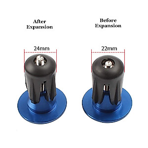 1 Pair Aluminum Bike Handlebar End Plugs, Expanding Locking Bar End Caps for Road Bike Mountain Bike MTB BMX Fixie, Bar End for Handlebar Grip (Rainbow)