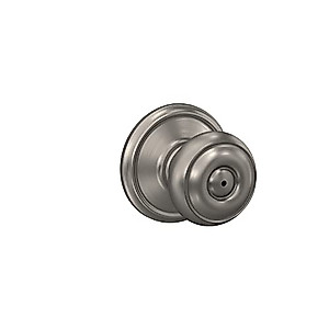 Schlage F40 GEO 619 Georgian Door Knob, Bed & Bath Privacy Lock, Satin Nickel