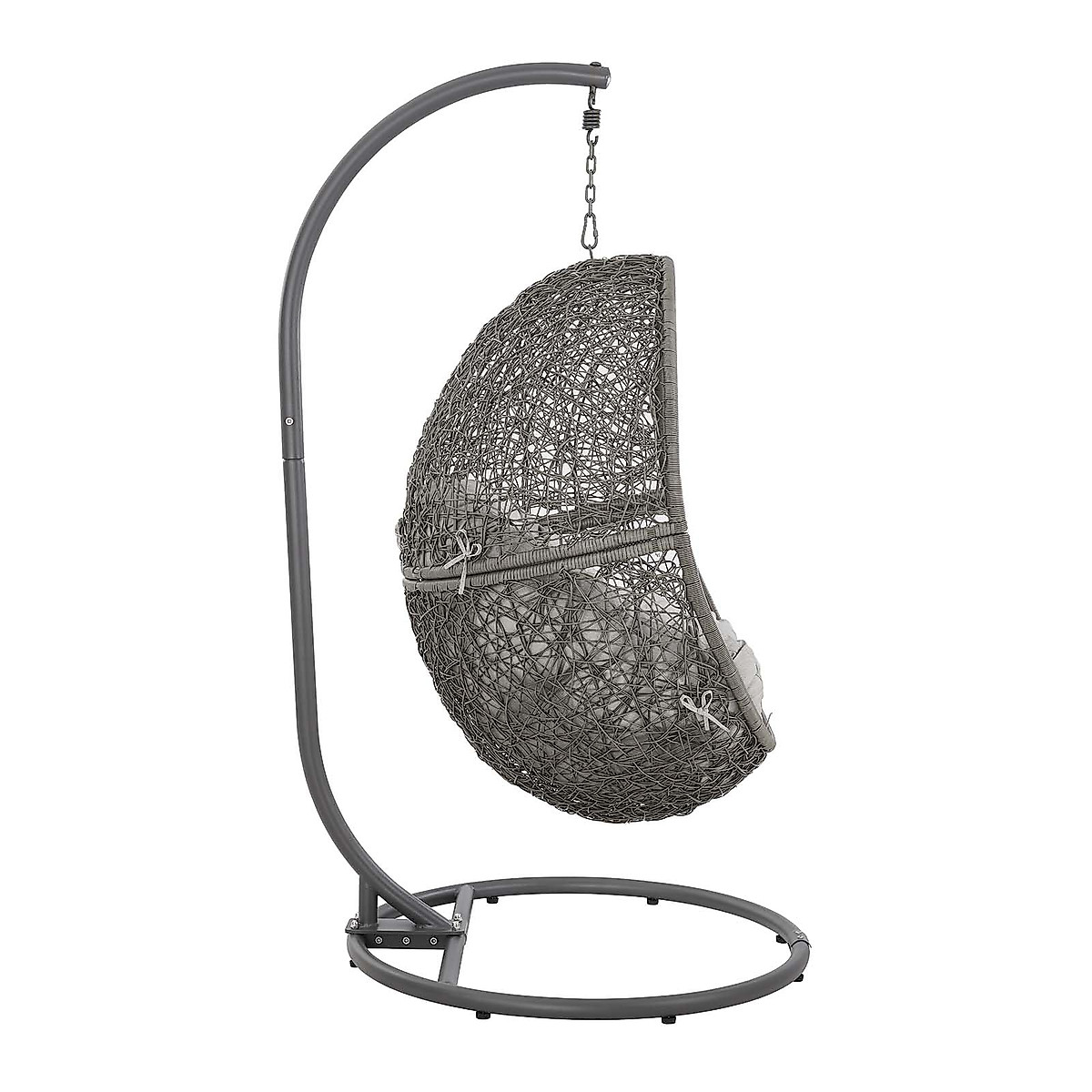 Modway Encase Outdoor Patio Rattan Swing Chair in Gray Gray