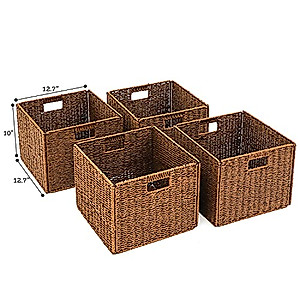 Trademark Innovations Foldable Storage Basket Brown 12.7"L x 12.7"W x 10"H