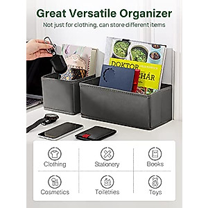 Kootek 16 Pack Drawer Organizers for Clothing, Dresser Drawer Organizer Clothes Fabric Foldable Dividers, Cabinet Closet Organizers and Storage Boxes for Baby Clothes, Underwear, Bras, Socks