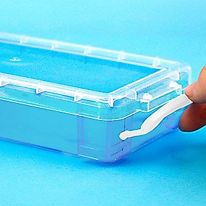 Pencil Box,6 Pack Large Capacity Pencil Box Stackable Plastic Pencil Box Cases Office Supplies Storage Organizer Box Brush Painting Pencils Storage Container Clear Stationery Case