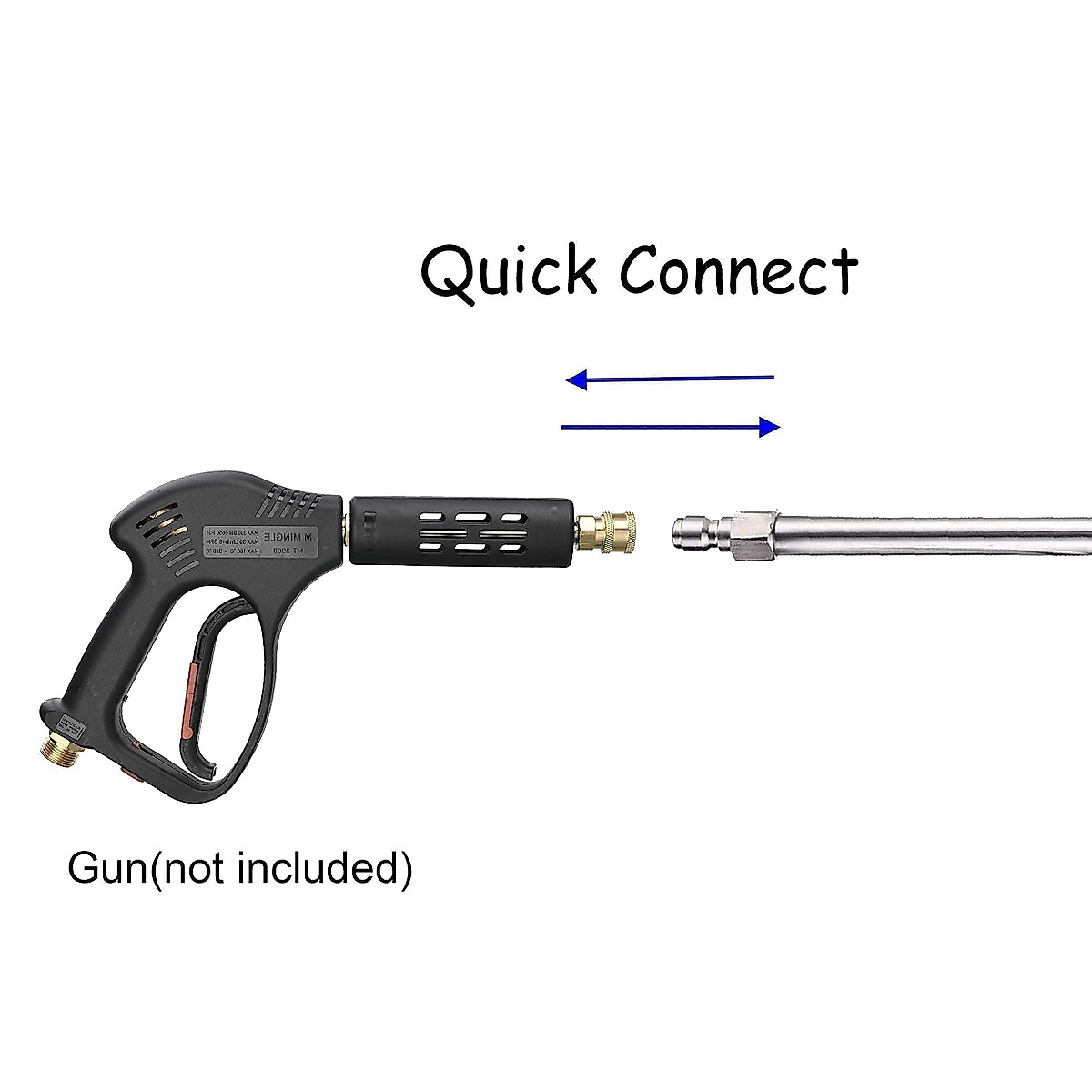 M MINGLE Pressure Washer Extension Wand, Pressure Washer Gun with Extension Wand, 5 Nozzle Tips