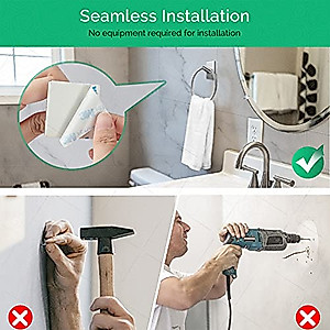 Generic Adhesive Hooks, Heavy Duty Towel Hooks for Hanging, Waterproof Stainless Steel Wall Hanging Coat Hat Robe, Modern Cabinet Closet Hanger Bathroom Bedroom Kitchen Door 4 Pack, Silver, (Li-HK02)