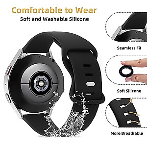 KQZunguo 8 Pack Silicone Band Compatible with Samsung Galaxy Watch 6&5&4 40mm 44mm/Watch 5 Pro 45mm/Watch 6 Classic 43mm 47mm/Watch 4 Classic 42mm 46mm, 20mm Soft Sport Strap for Women Men