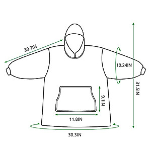 sunyana Wearable Blanket Hoodie for Women and Men, Worm and Cozy Thickened Flannel Blanket Sweater with Large Pockets, One Size Fits All(Moon)