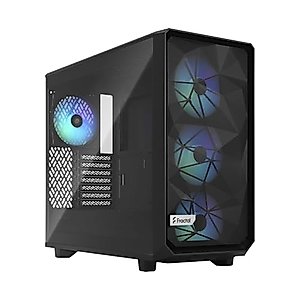 Fractal Design Meshify 2 Lite RGB Black ATX Flexible Light Tinted Tempered Glass Window Mid Tower Computer Case